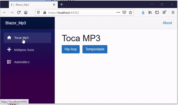 Blazor Executando Arquivos De áudio