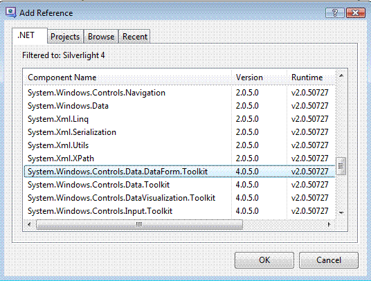 SilverLight 4 - Usando o DataForm