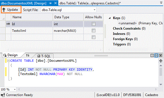 C# - Armazenando XML no SQL Server