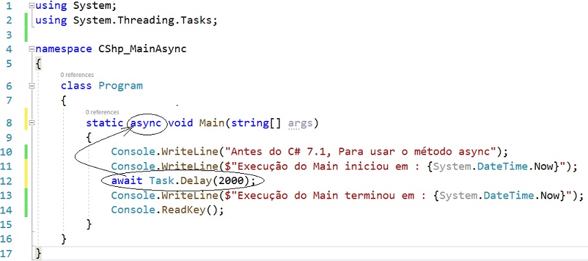 C Usando Async Main