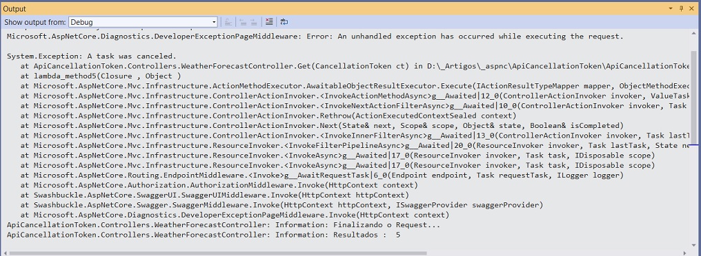 ASP.NET Core - Usando CancellationToken