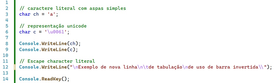 C# - Literais e Constantes