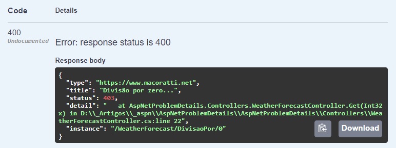 ASP.NET Core - Usando ProblemDetails