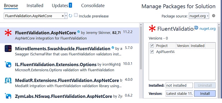 ASP.NET Core - Adicionando Fluent Validation