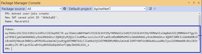 .NET - Gerenciar tokens JWT com dotnet user-jwts