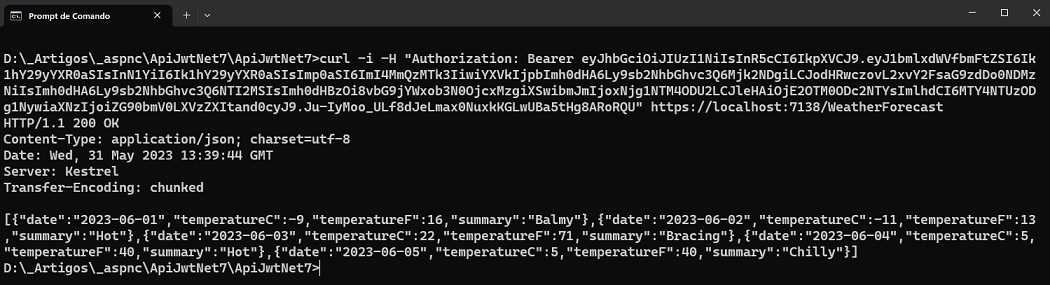 .NET - Gerenciar tokens JWT com dotnet user-jwts