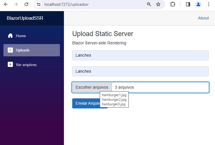 Blazor - Upload de arquivos (Static Server) - II